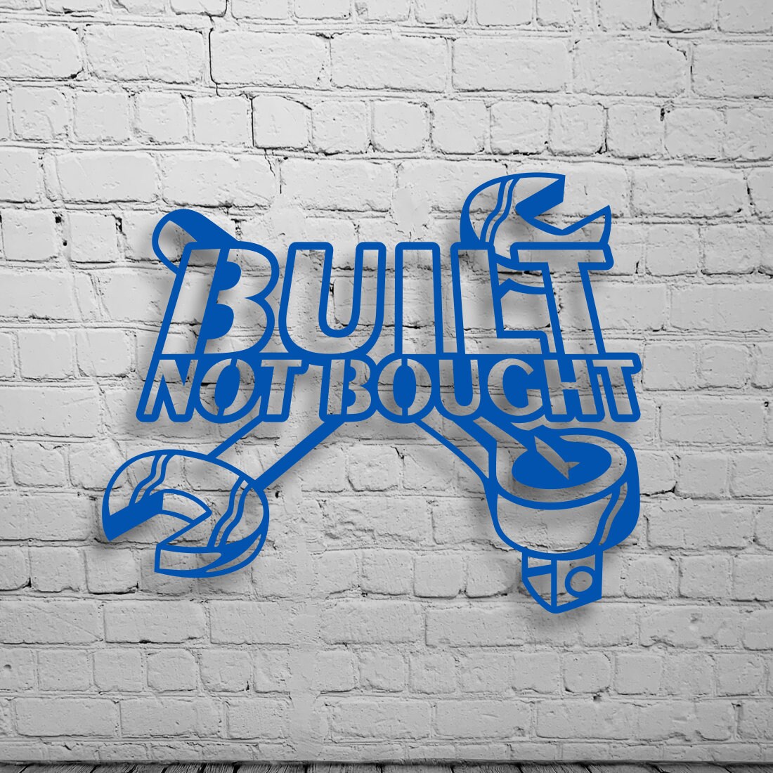 Metal Man Cave Sign Built Not Bought Man Cave Decor Gifts - Etsy