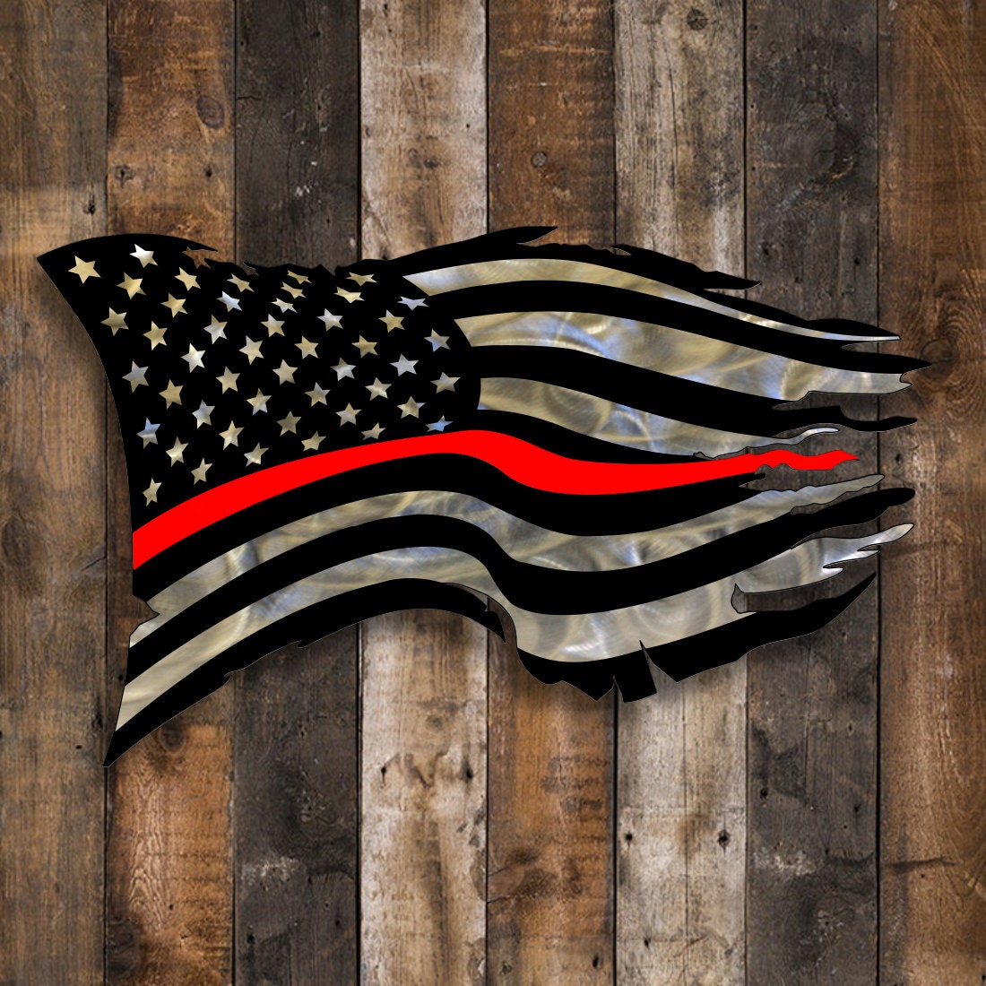 Metal Tattered Flag Thin Blue Line Thin Green Line Thin Red - Etsy