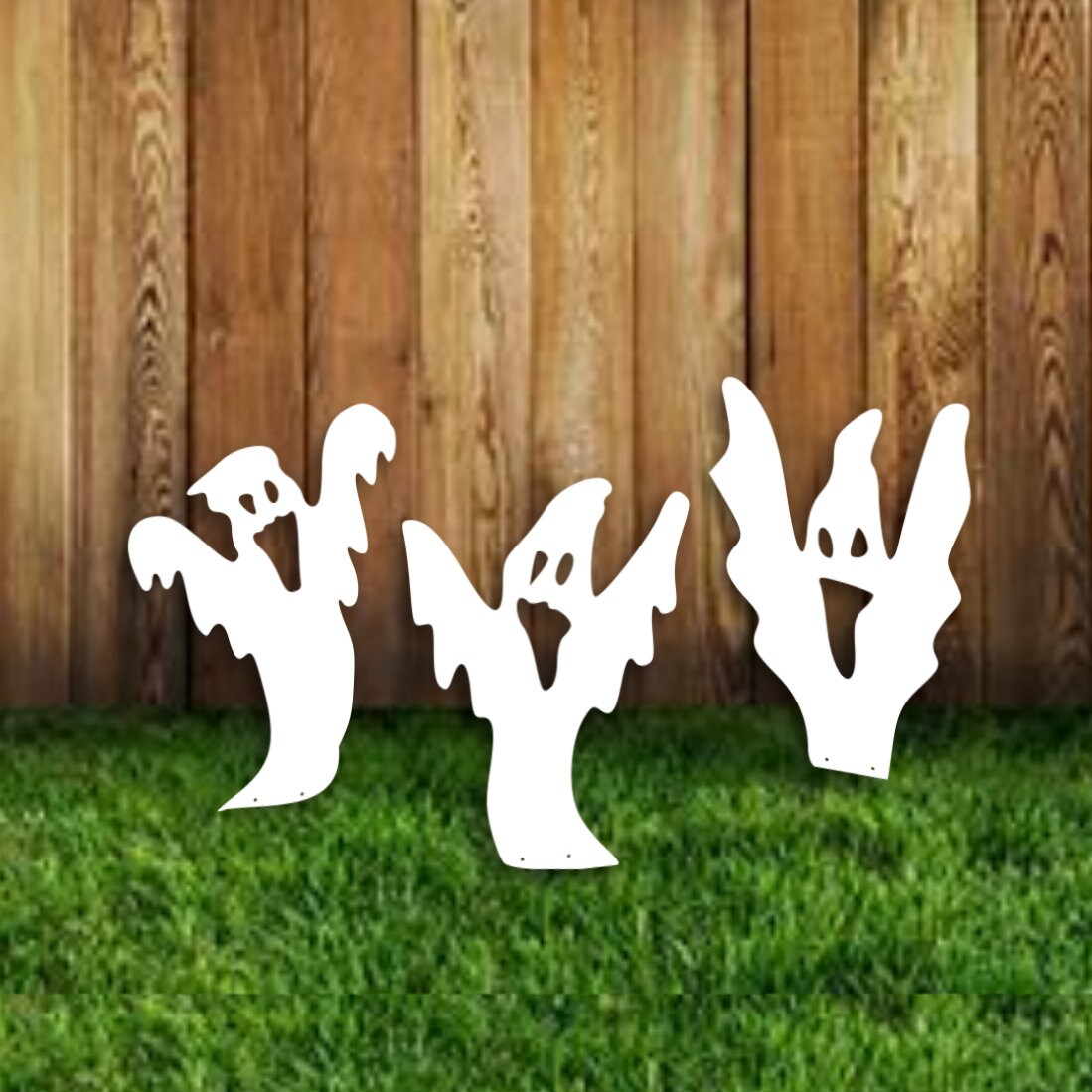 Metal Ghost Ghost Yard Art Glow in the Dark Halloween Yard - Etsy