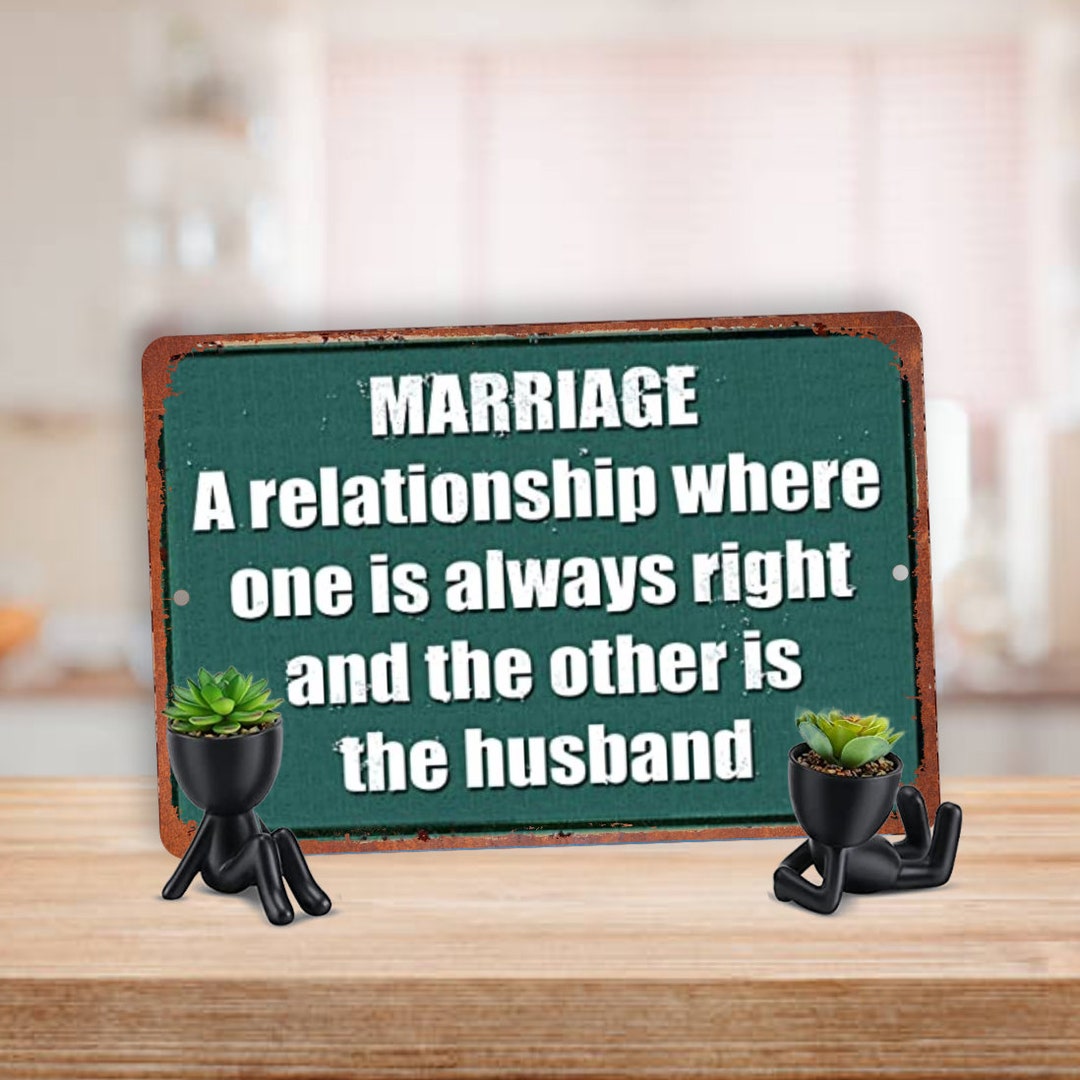 Marriage Definition, Aluminum Sign, Funny Fridge Magnet, Gift for ...