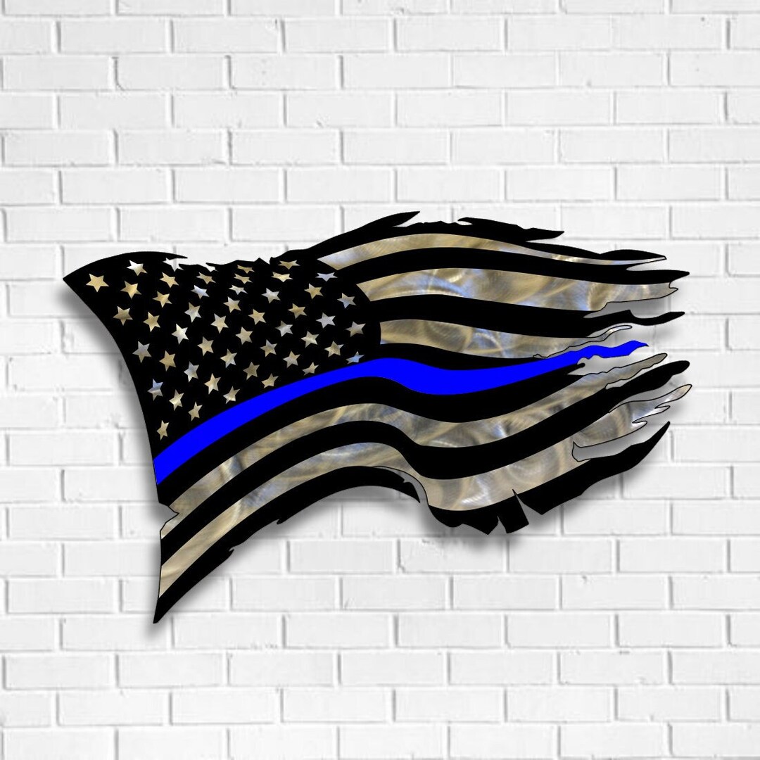 Metal Tattered Flag, Thin Blue Line, Thin Green Line, Thin Red Line ...