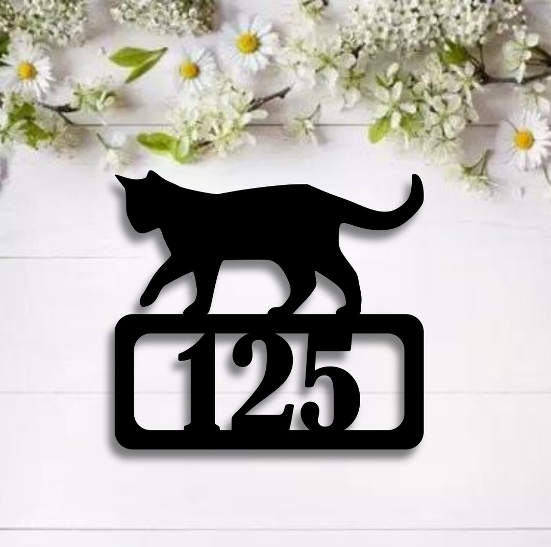 Cat Address Sign Metal Cat Address Gift for Cat Lover - Etsy