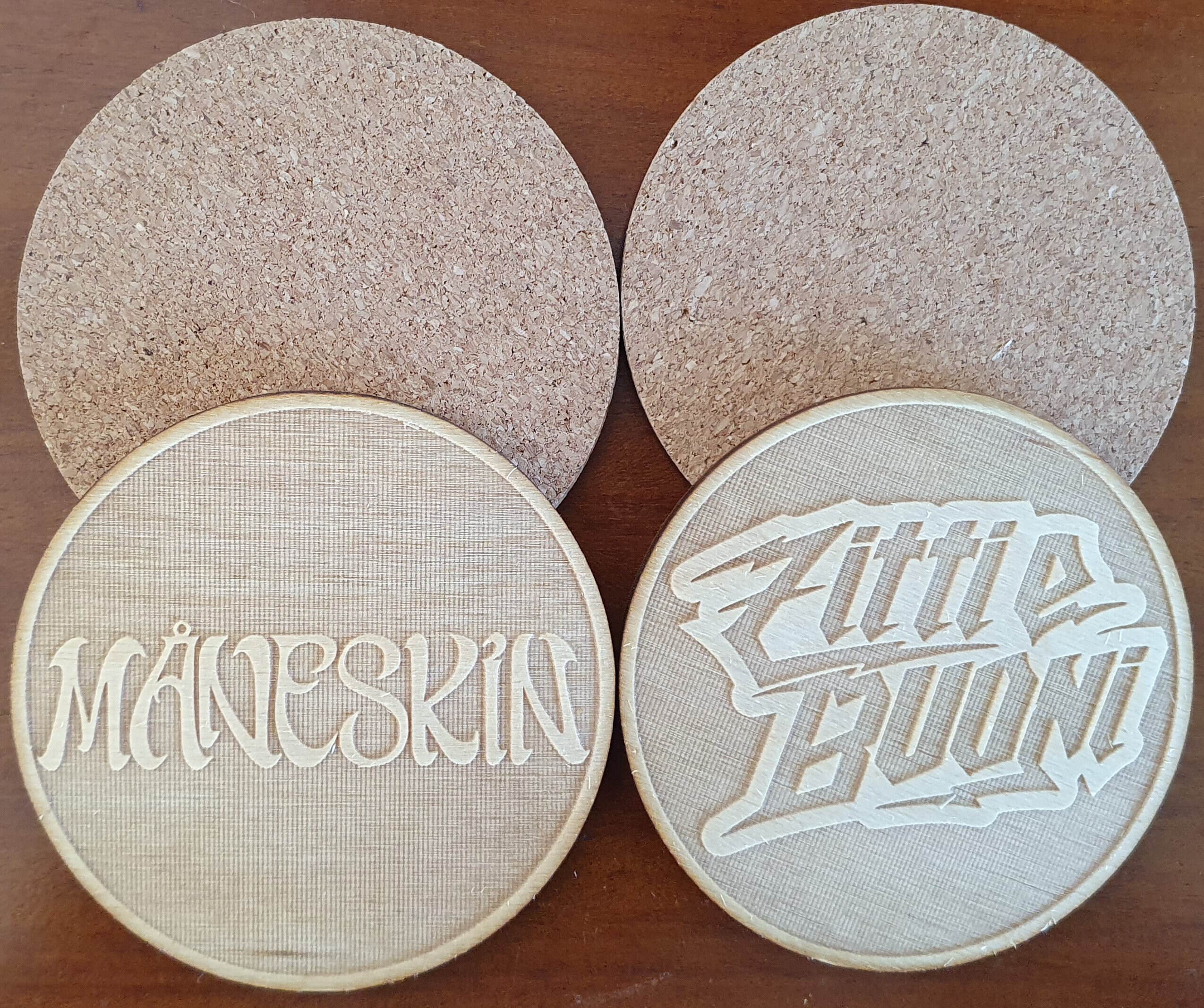 Måneskin Wood Coasters Four Rock Coasters Italian Rock Band Maneskin ...