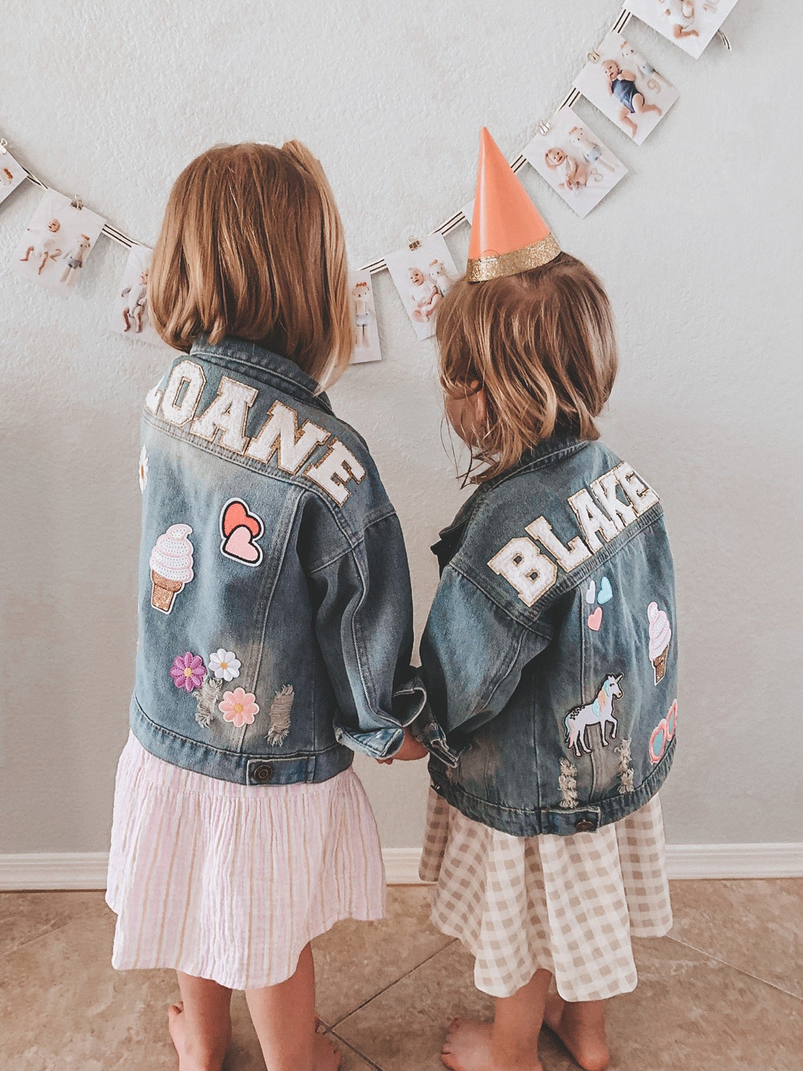 Chenille Letter Patch Jean Jacket, Custom Denim Jackets for Kids, Girls ...