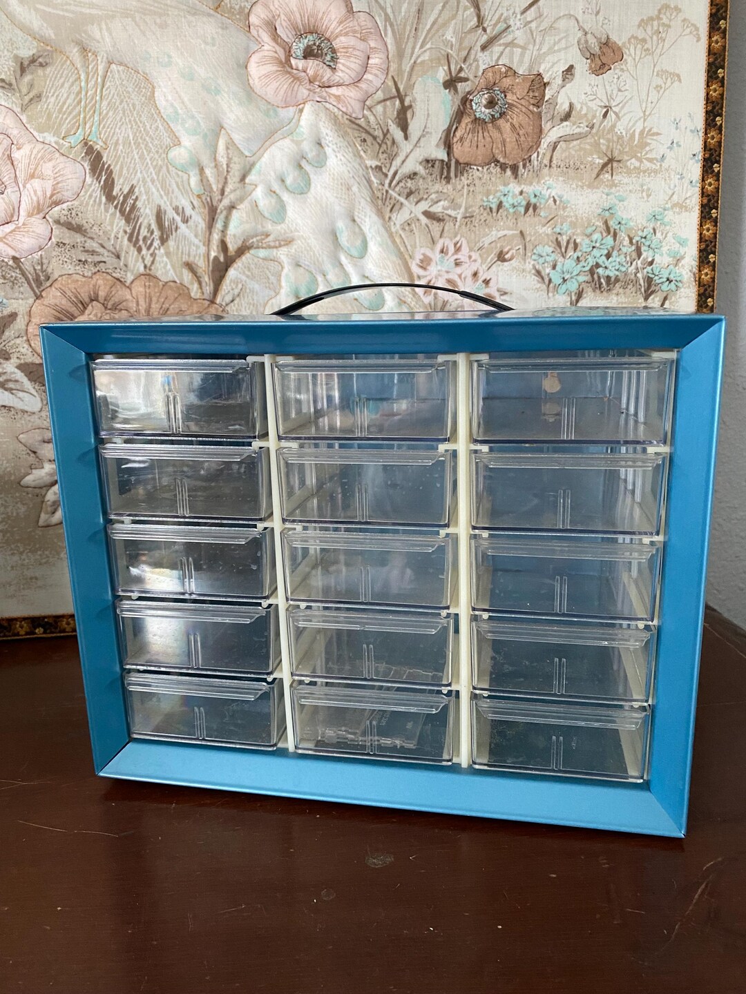 Vintage Storage Drawers, Stackable Drawers, Tabletop Akro-mils Blue ...