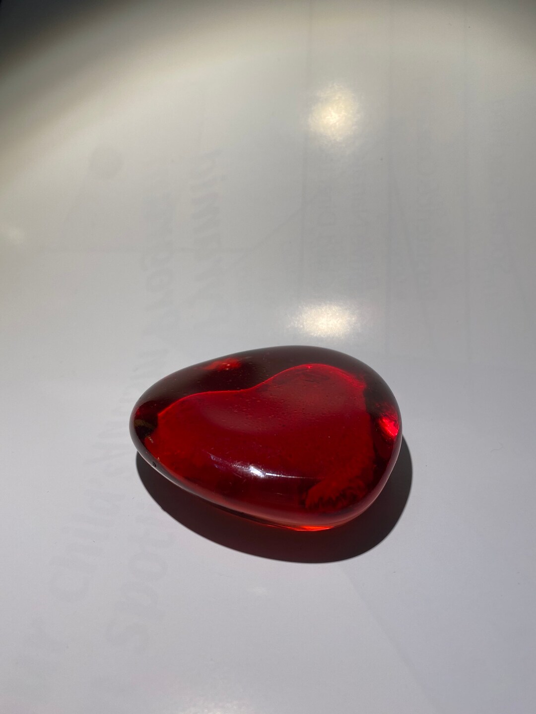 Red Glass Heart Paperweight - Etsy