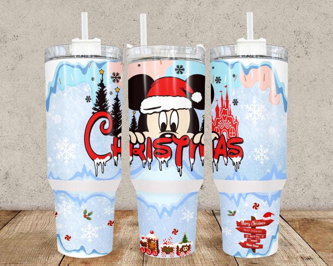 Mouse Cartoon Christmas 40oz Hydro Style Tumbler That Includes a Lid ...