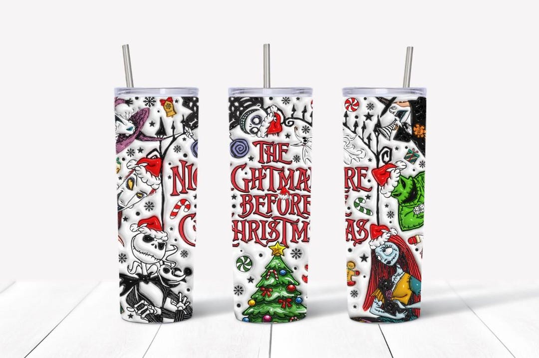 3D Puff Paint Effect Nightmare on Christmas Tumbler - Etsy