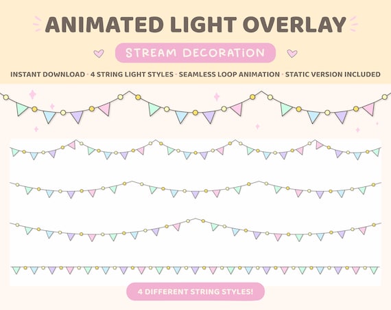 Twitch Overlay Animated String Light Stream Decoration - Etsy