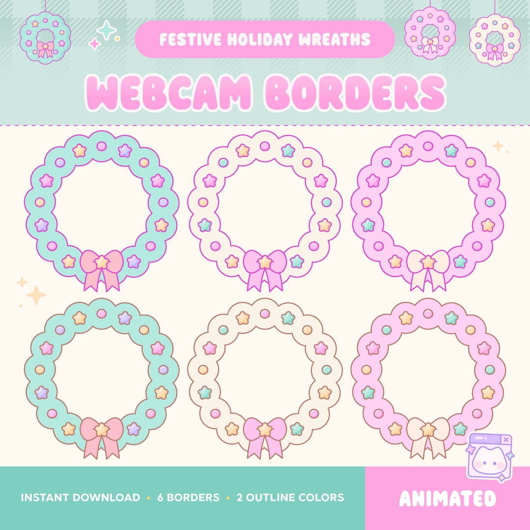 Christmas Twitch Overlay, Animated Webcam, Cozy Wreath Round Webcam ...
