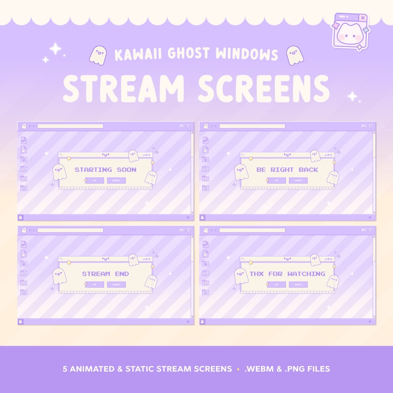 Halloween Twitch Animated Stream Screens, Spooky Ghost, Retro Windows ...