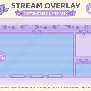 Bat Twitch Overlay, Halloween Animated Customizable Stream Layout ...
