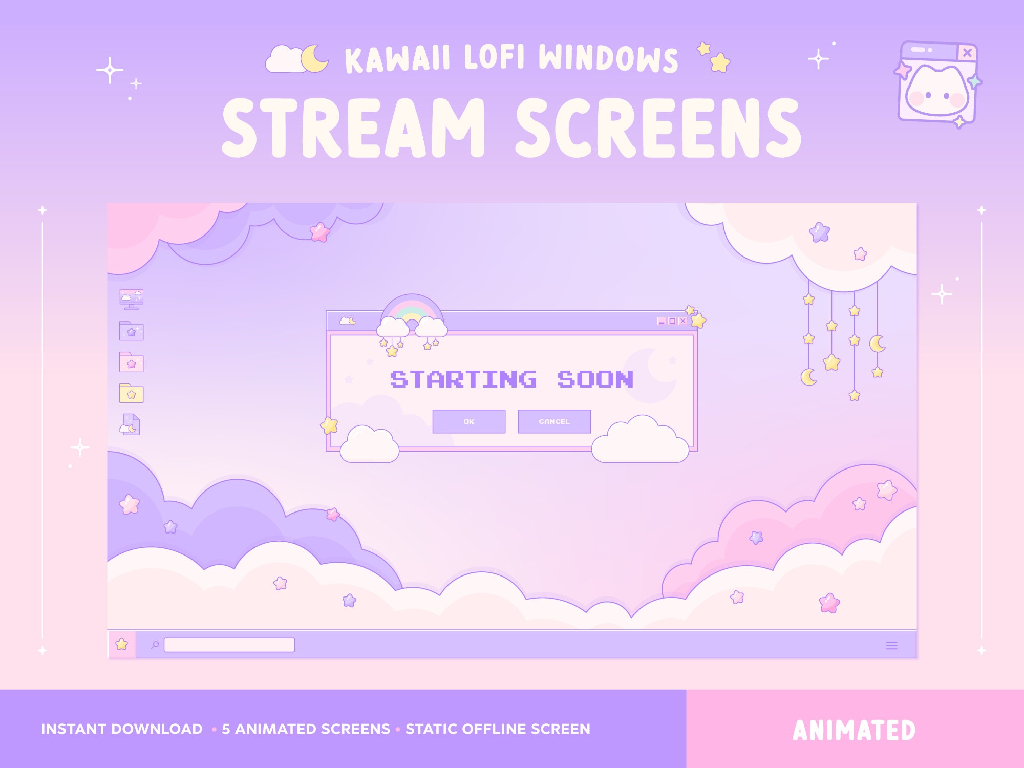 Animated Stream Screens X5 Twitch Overlay Retro Lofi - Etsy