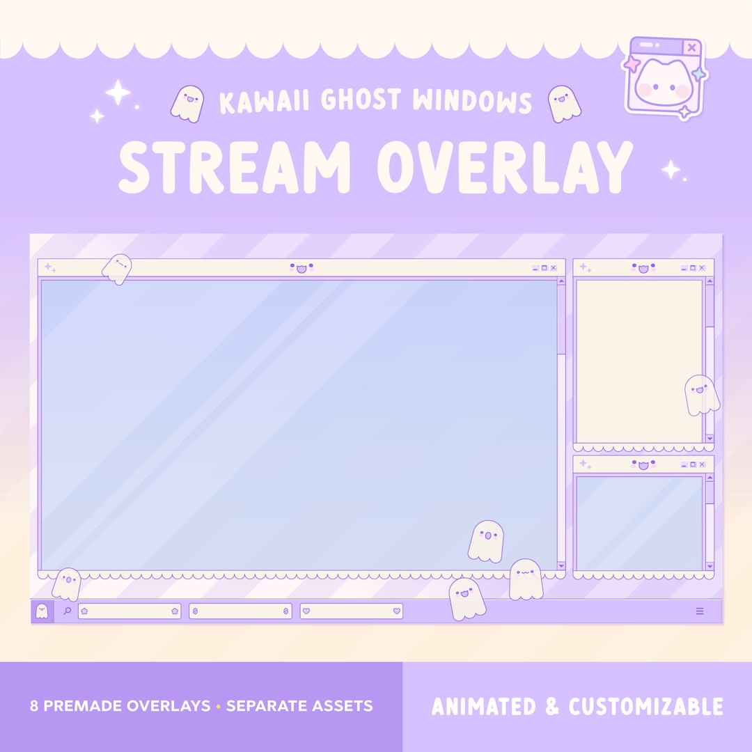 Ghost Twitch Overlay, Halloween Spooky Ghost, Retro Windows UI ...