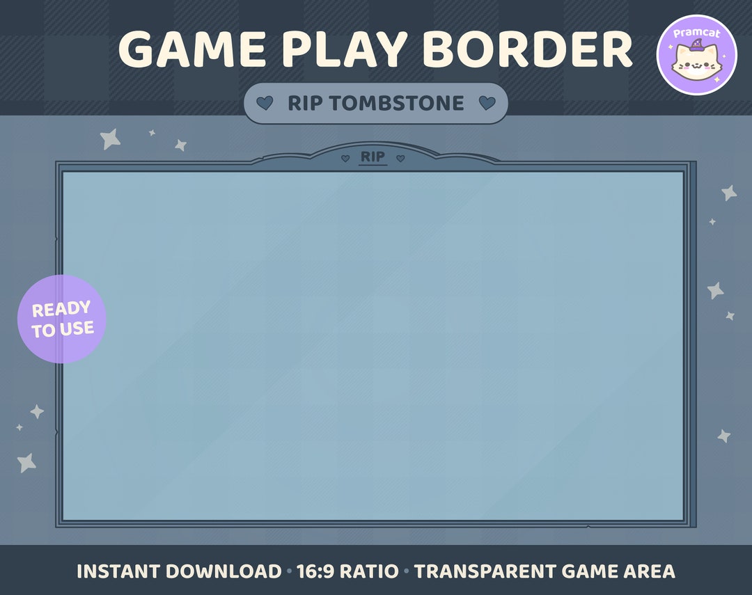 Halloween Twitch Game Overlay Border, RIP Tombstone Frame, Graveyard ...