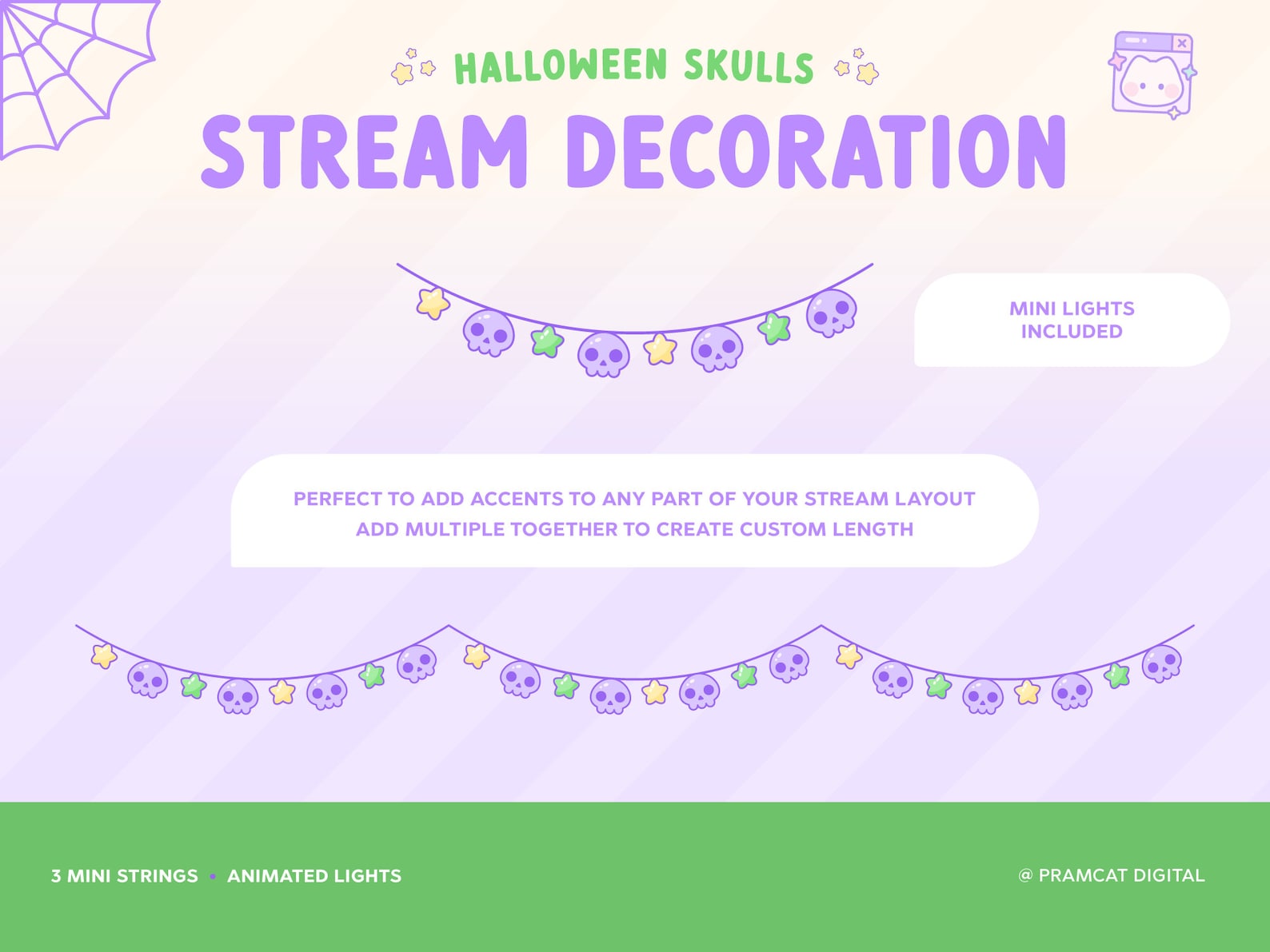 Twitch Halloween Overlay Animated Stream Decoration Kawaii - Etsy