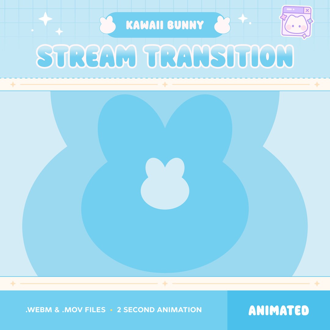 Blue Bunny Twitch Transition Scene, Stream Stinger, Animated Twitch ...