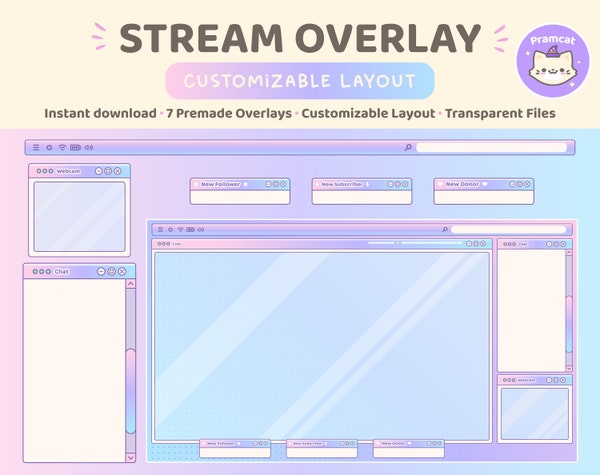 Twitch Stream Layout Package animated Pink Bunny - Etsy Canada