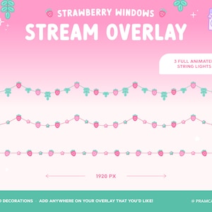 Strawberry Twitch Overlay, Animated Customizable Layout, Windows ...
