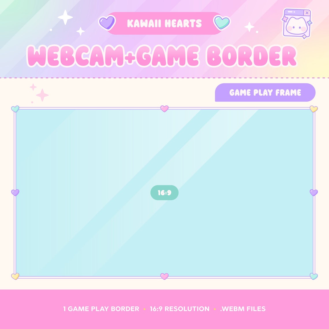 Cute Twitch Webcam Overlay, Animated Twitch Valentines Day, Gameplay ...