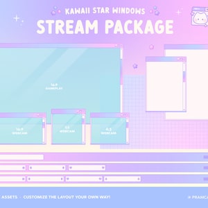 Cute Stream Package Animated, Twitch Overlay, Customizable Layout ...