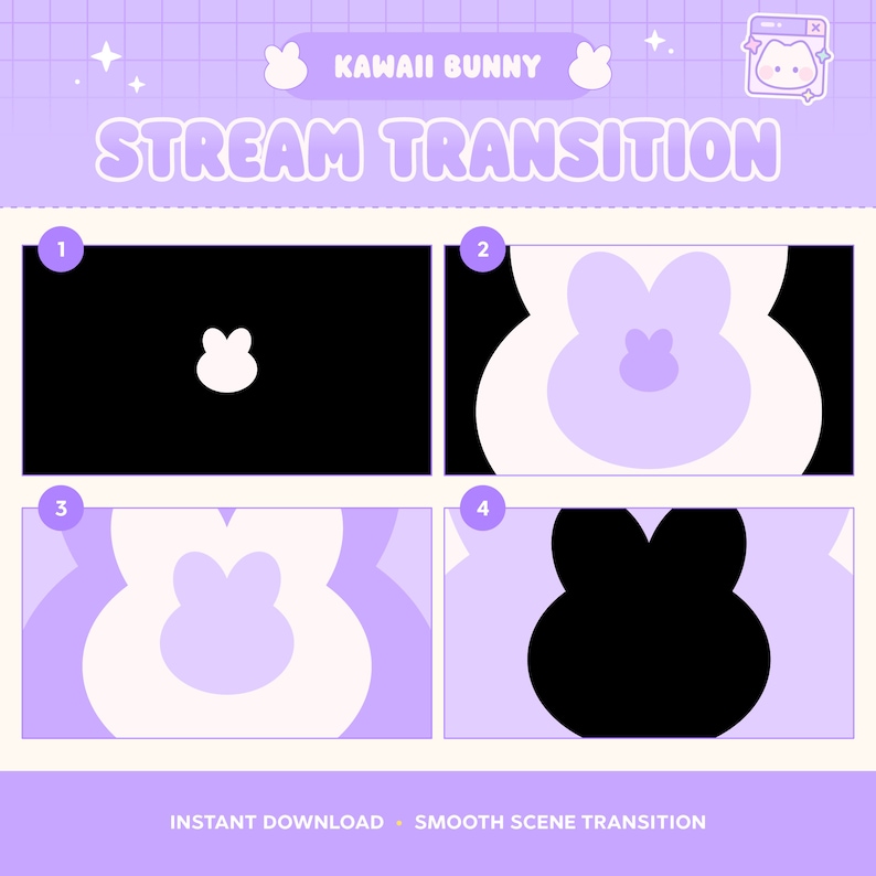 Kawaii Bunny Twitch Transition Scene, Stream Stinger, Animated Twitch ...