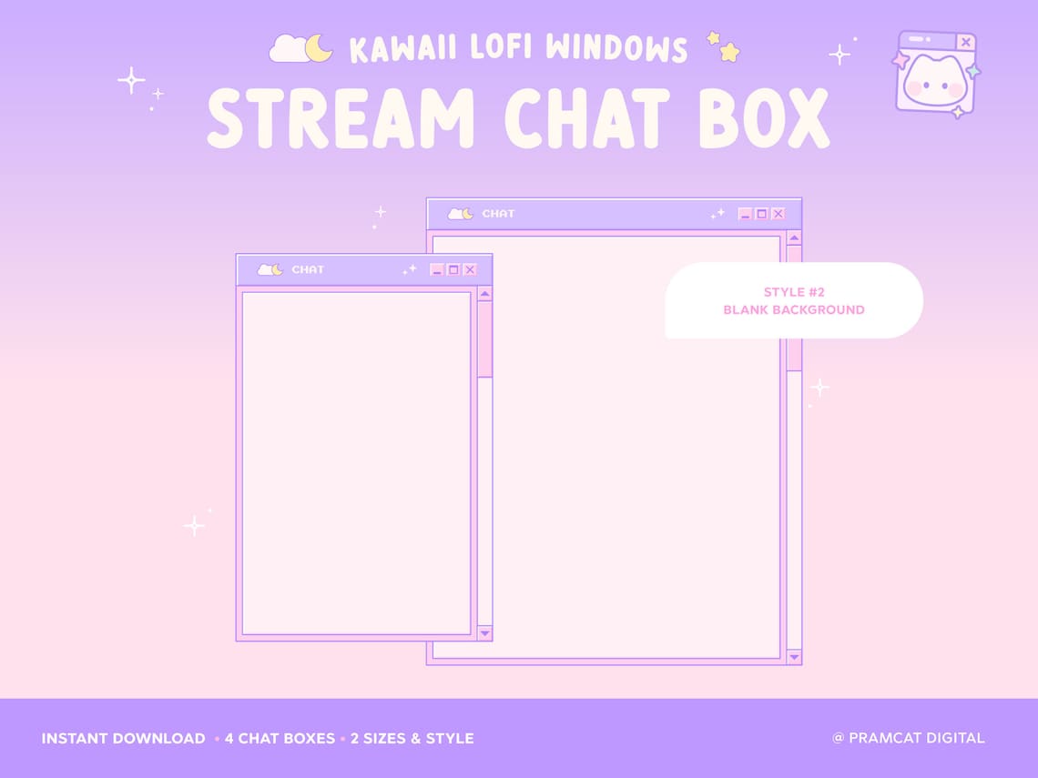 Twitch Overlay Stream Chat Box Vaporwave Retro Lofi Kawaii Windows Just ...