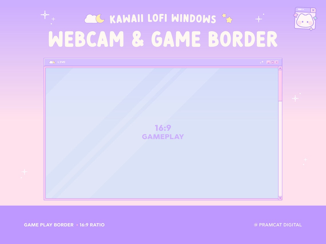 Twitch Stream Overlay Webcam Game Borders Vaporwave Retro Lofi Kawaii ...