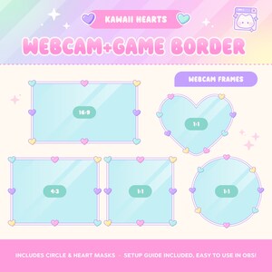 Cute Twitch Webcam Overlay, Animated Twitch Valentines Day, Gameplay ...