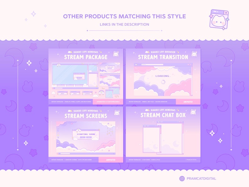 Animated Vtuber Backgrounds Twitch Overlay Stream - Etsy