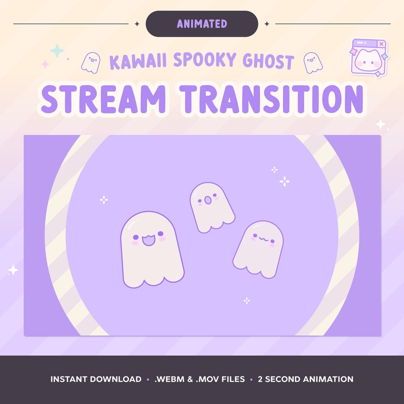 Halloween Twitch Stinger Scene Transition Animated Spooky Ghost Kawaii Cute Gothic Fall Stream ...