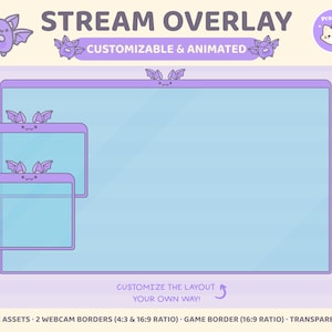Bat Twitch Overlay, Halloween Animated Customizable Stream Layout ...