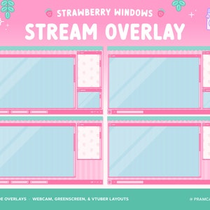 Strawberry Twitch Overlay, Animated Customizable Layout, Windows ...