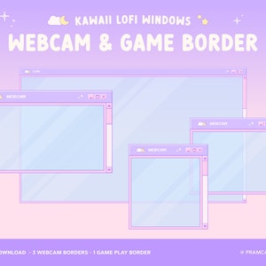 Twitch Stream Overlay Webcam Game Borders, Retro Lofi Kawaii Windows ...