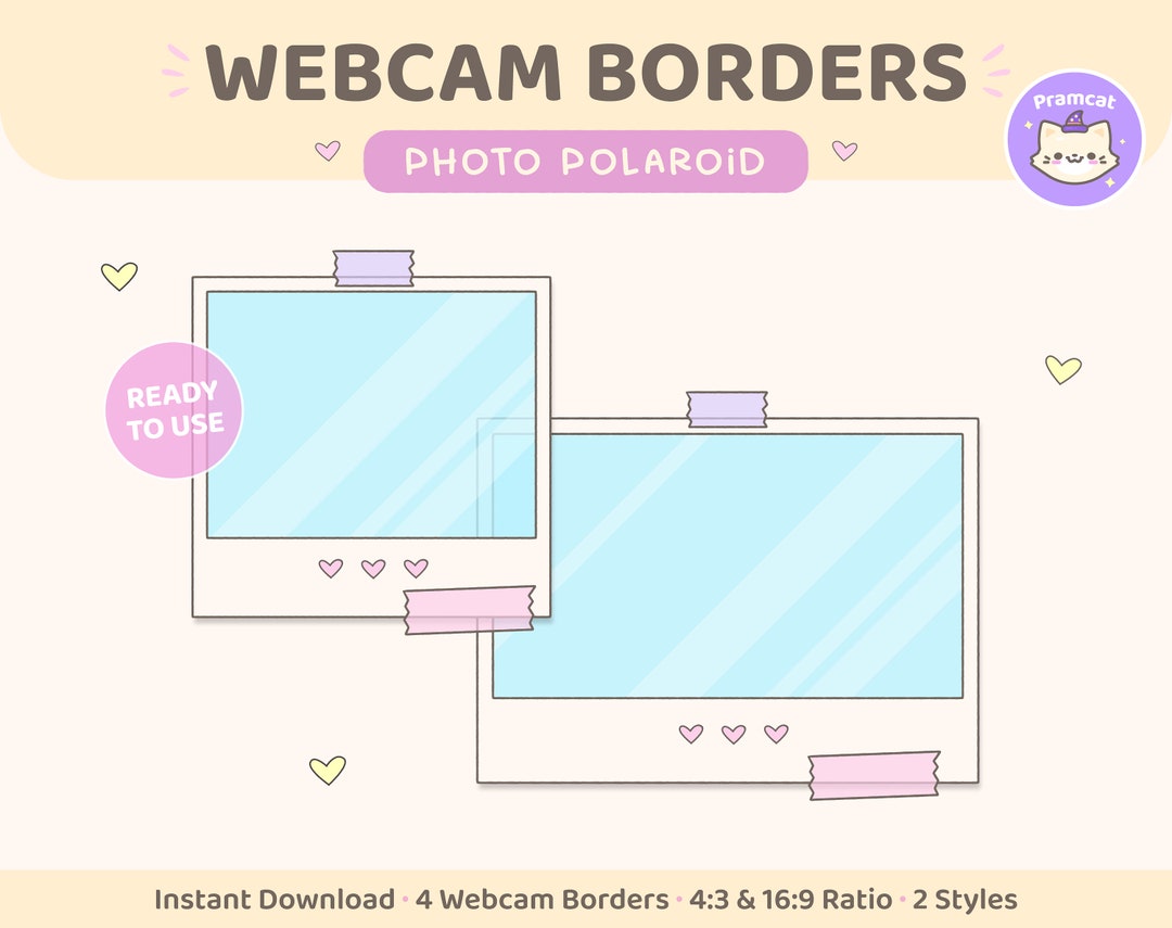 Cute Webcam Border Twitch Stream Overlay, Vintage Photo Frame ...