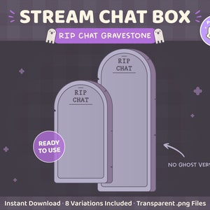 Halloween Twitch Chat Box Stream Overlay, RIP Chat, Spooky Cute Ghost ...