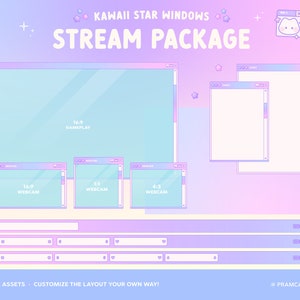 Cute Stream Package Animated, Twitch Overlay, Customizable Layout ...