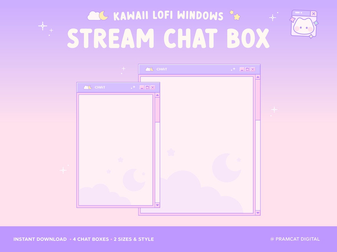 Twitch Overlay Stream Chat Box Vaporwave Retro Lofi Kawaii Windows Just ...