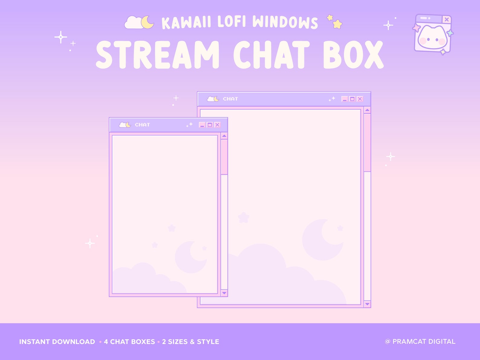 Twitch Overlay Stream Chat Box Vaporwave Retro Lofi Kawaii Windows Just ...
