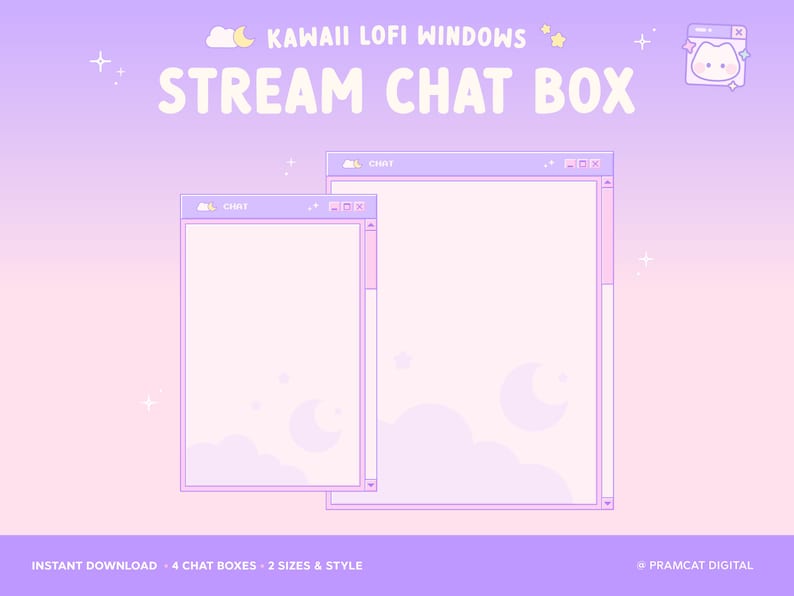 Twitch Overlay Stream Chat Box Vaporwave Retro Lofi Kawaii Windows Just ...