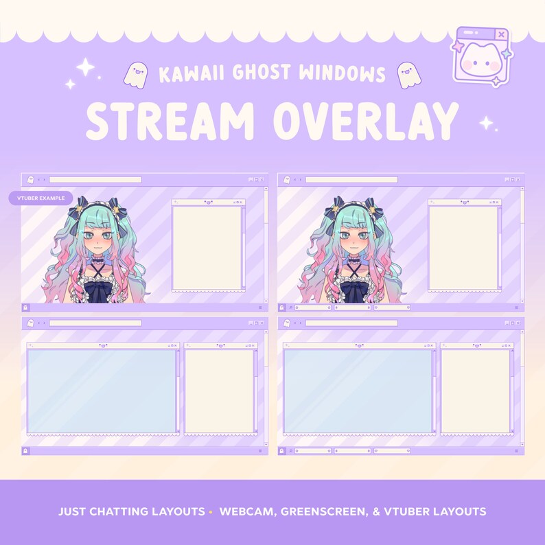 Ghost Twitch Overlay, Halloween Spooky Ghost, Retro Windows UI ...
