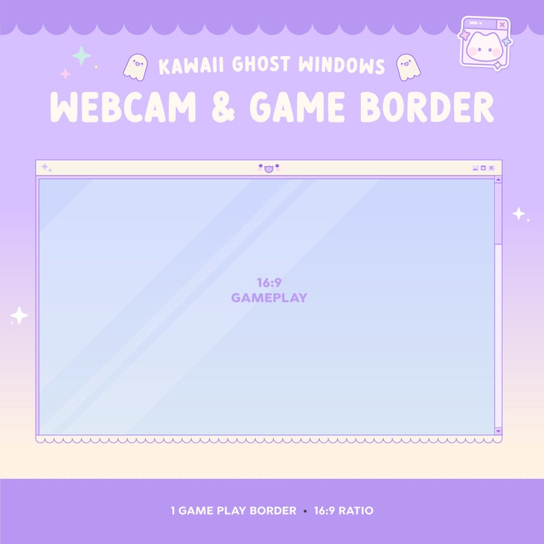 Twitch Halloween Webcam Game Border Overlays, Stream, Kawaii Spooky ...