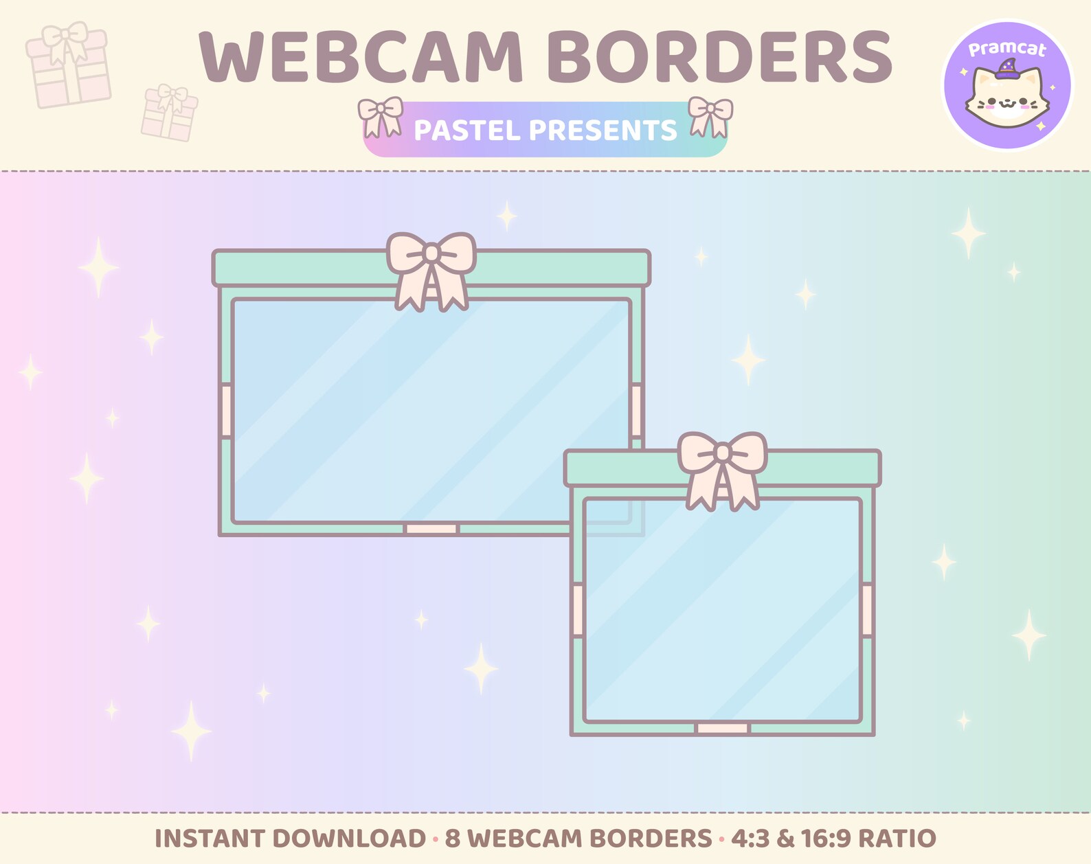 Present Webcam Border | Twitch Overlay | Christmas | Birthday | 4 ...