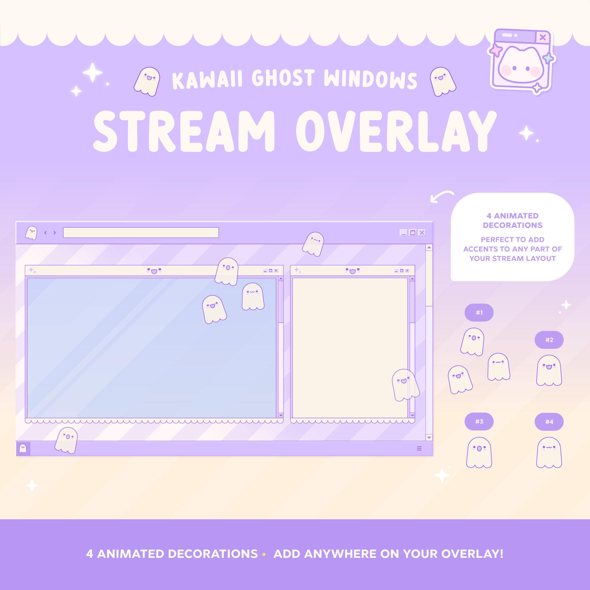 Ghost Twitch Overlay, Halloween Spooky Ghost, Retro Windows UI ...