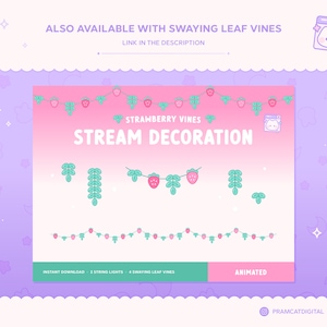 Strawberry Overlay Animated Stream Decoration Twitch Youtube String ...
