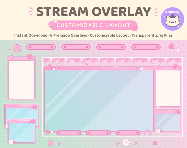 Twitch Stream Layout Package animated Pink Bunny - Etsy Canada