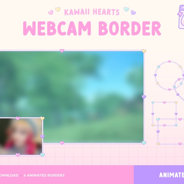 Webcam Overlay Hearts Twitch - Etsy