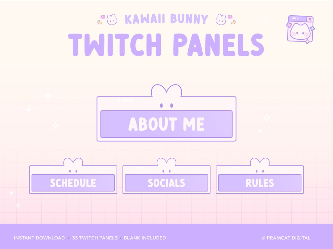 35 Twitch Panels Kawaii Pastel Bunny Spring Easter Profile, About Me ...
