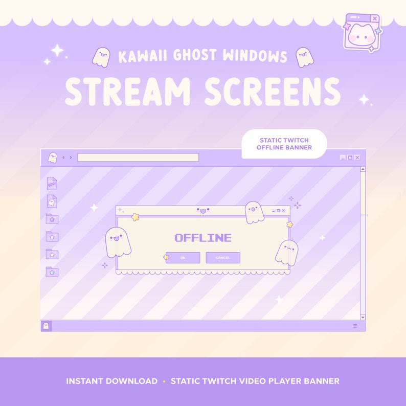 Halloween Twitch Animated Stream Screens, Spooky Ghost, Retro Windows ...