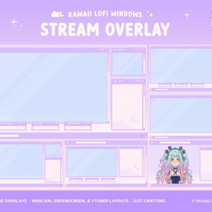 Animated Twitch Overlay, Lofi Kawaii Retro Windows, Customizable Layout ...